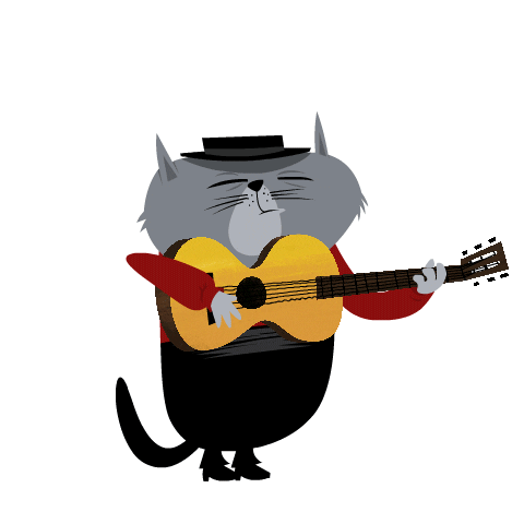 Happy Guitar Sticker by Kitty Is Not A Cat for iOS & Android | GIPHY