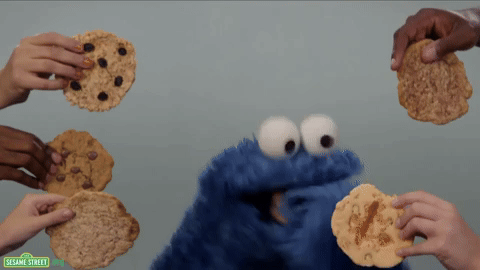 Sesame Street Cookie Monster Eating Cookies