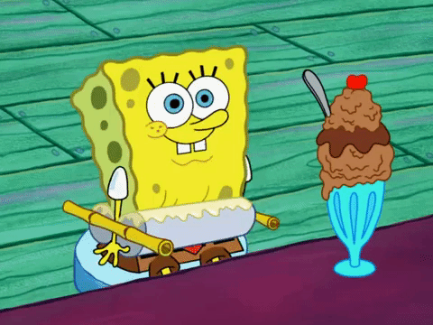 Spongebob Eating Ice Cream Gif