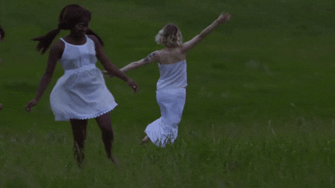 Girl Running In Field Gif