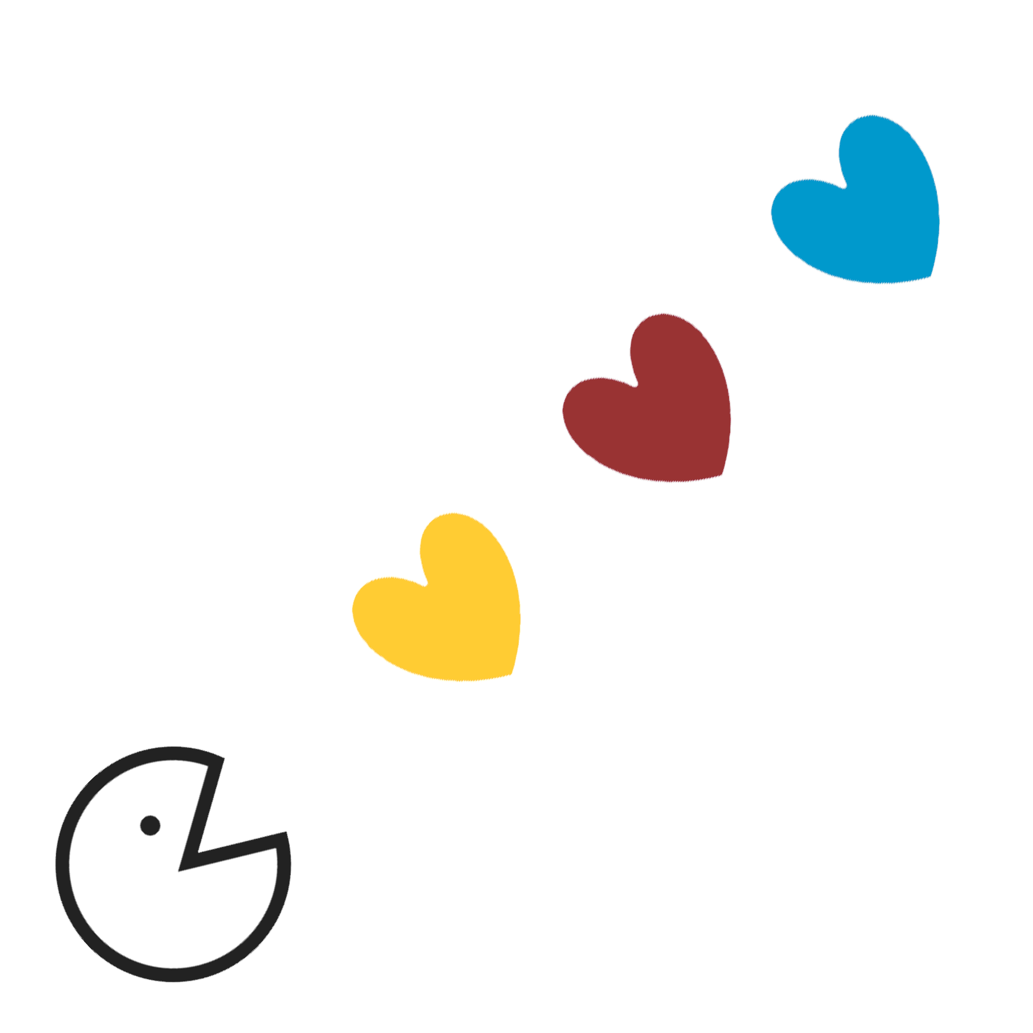 Pac Man Hearts Sticker by Colore_g for iOS & Android | GIPHY
