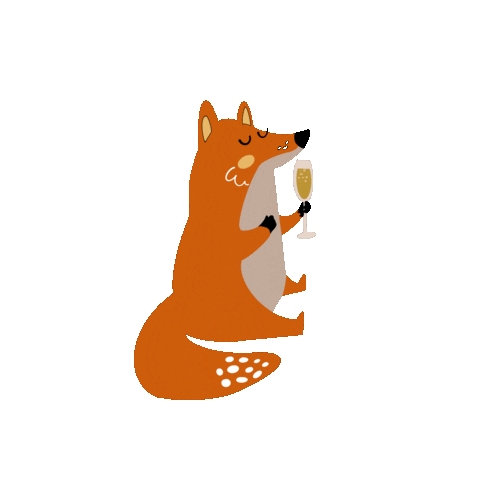Fox Drinking Sticker for iOS & Android | GIPHY