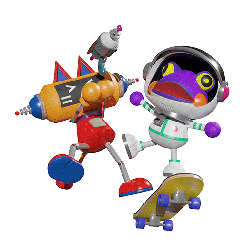 Robo Cat and Astro Frog by Bare Tree Media | GIPHY